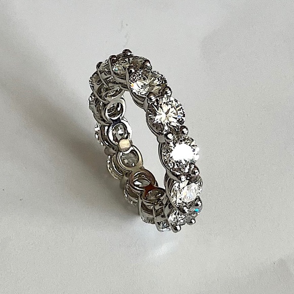 Blueriver474 | Jewelry | Platinum 74ct Diamond Eternity Wedding Ring Band | Poshmark